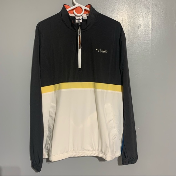 Puma | Jackets & Coats | Puma Golf Jacket Duvin Windbreaker Black White ...